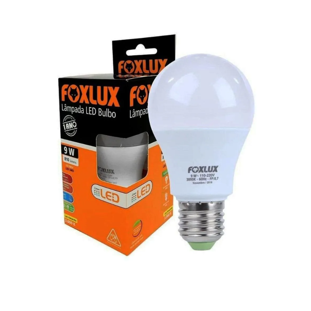 FOXLUX LAMPADA LED BULBO 9W 6500K BIVOLT - Paraíba Home Center