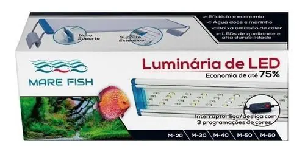 LUMINÁRIA DE LED C/3 CORES MARE FISH M-50 - Peixe Voador