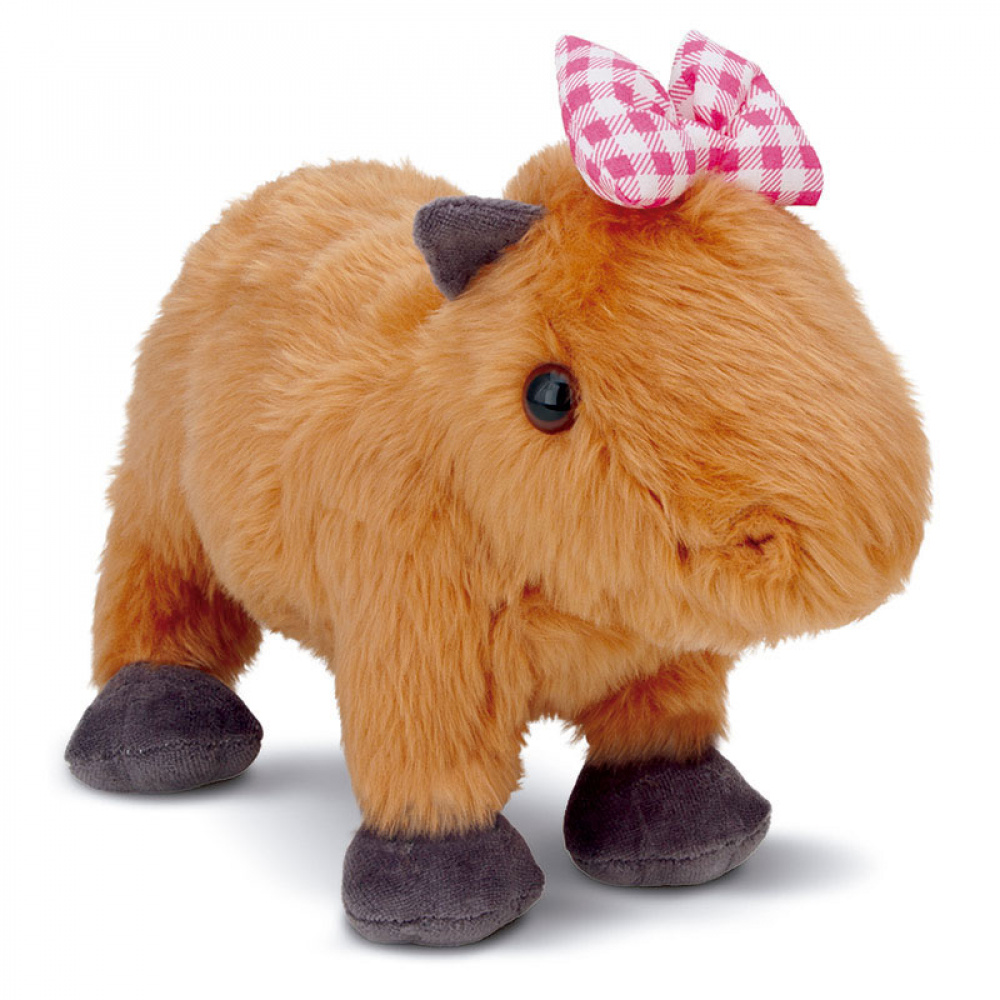 Capivara de Pelucia Menina Grande com Laço Rosa 44cm - Pelúcias HAS Brasil