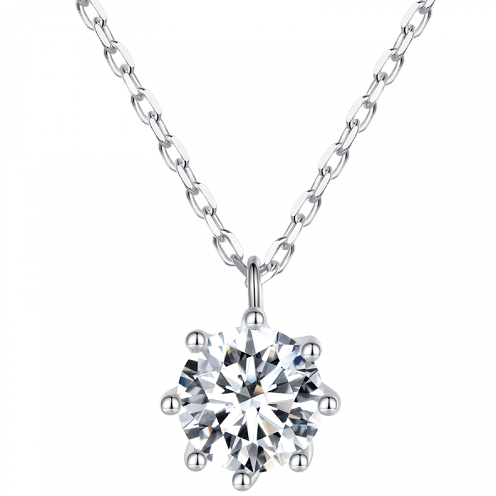 Colar Moissanite 80 Pontos - Ponto de Luz Todo em Prata 925 - Pequena Joia