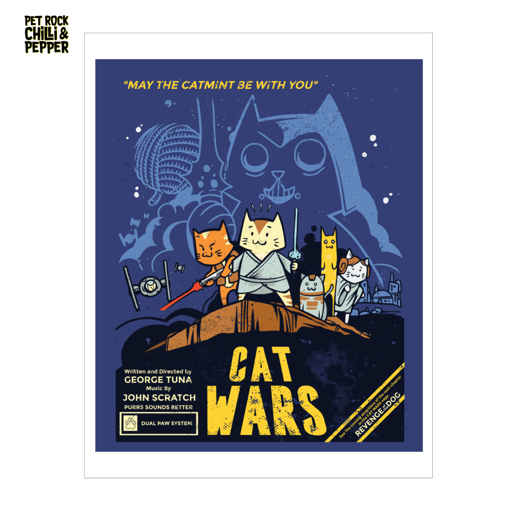 Poster Cat Wars a New Hope - Pet Rock Chilli e Pepper