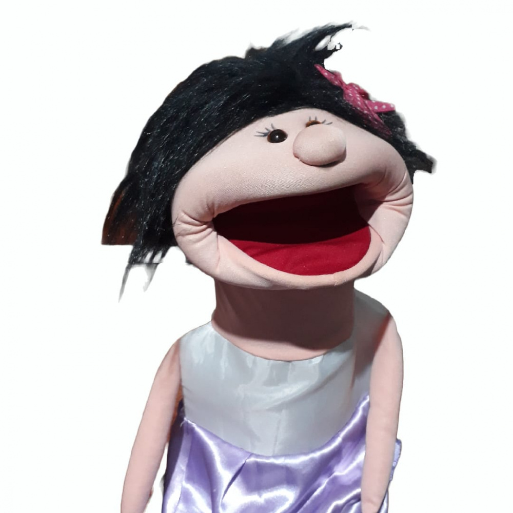 Fantoche menina cabelo preto curto - Peti Fantoches - Peti Fantoches