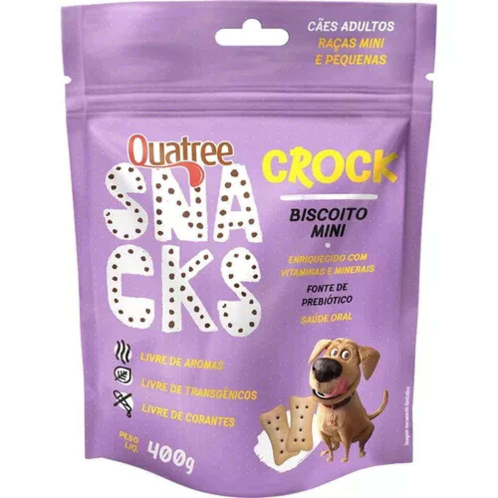 Petisco Quatree Biscoito Crock Mini Snacks 400 g - PetsLoja - Tudo para ...