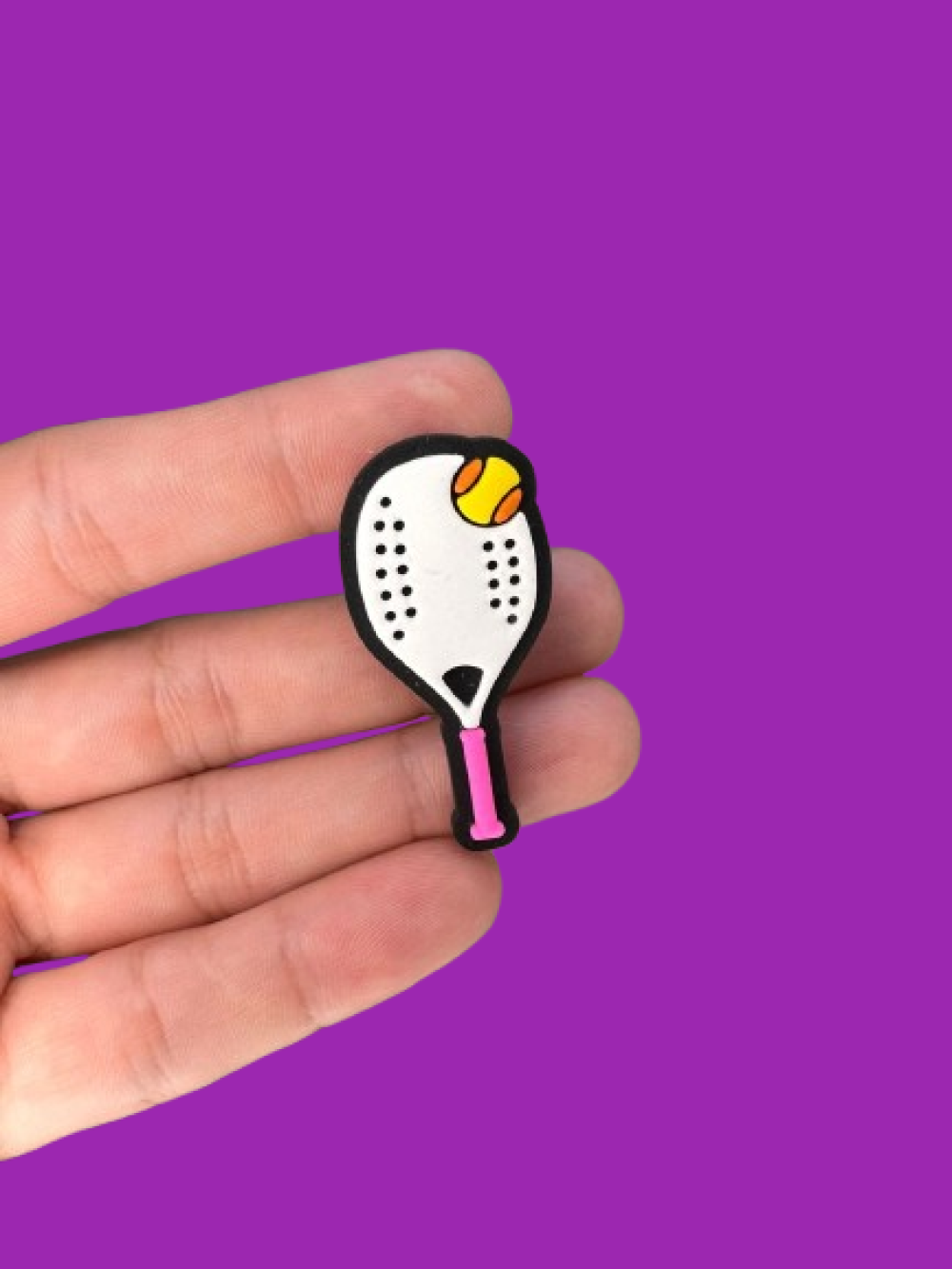 Pin Jibbitz Raquete de Beach Tennis BRANCO - Pins da Mel