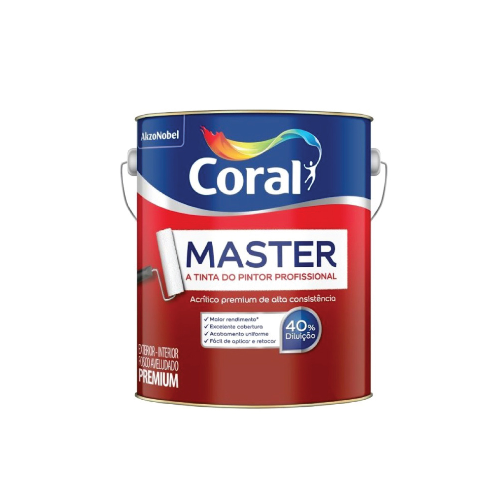 Tinta Acrílica Premium Coral Master 3,2L - PONTO DAS TINTAS