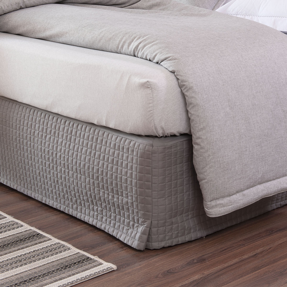 Saia Para Cama Box Solteiro Pastilha Probox Max Cinza Lavive - Ponto do Enxoval