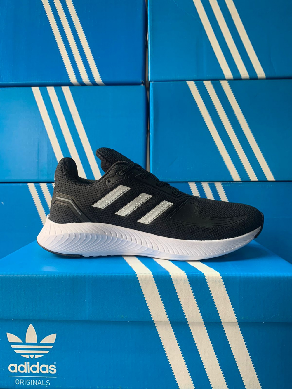 Adidas Run Falcom Preto/Branco Unissex - Pro Tenis