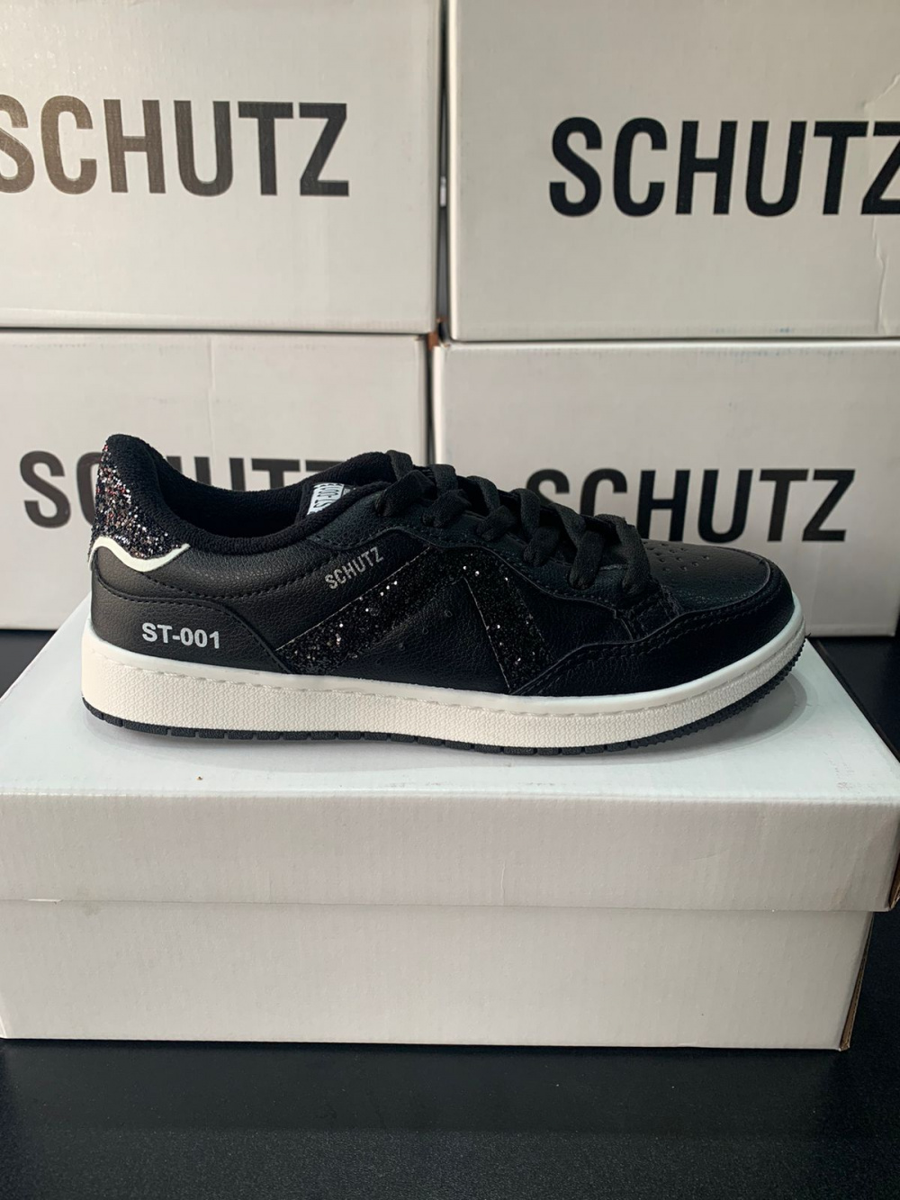 Schutz ST-001 Preto/Glitter Feminino - Pro Tenis