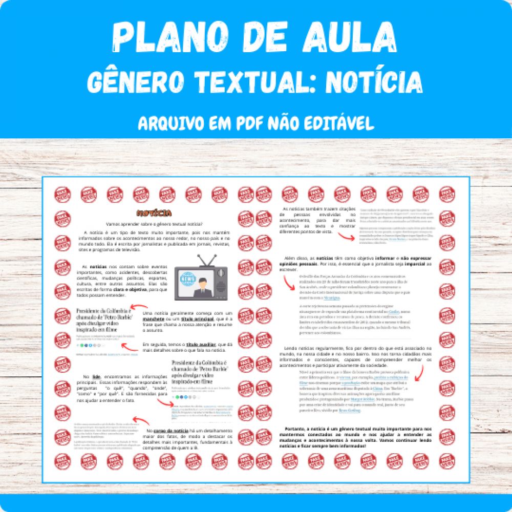Plano de Aula Completo Gênero Textual Notícia - Aula de Português ...