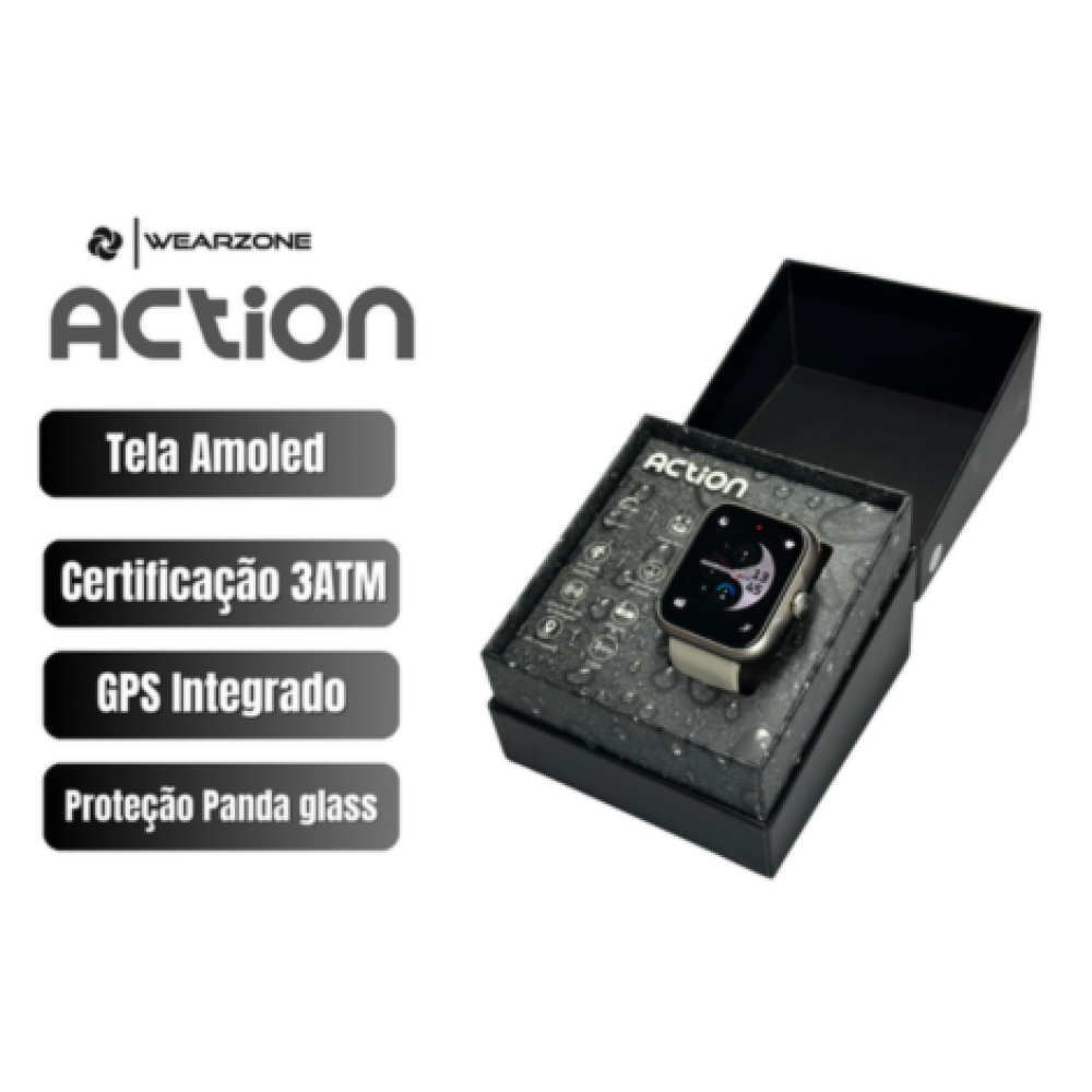 ACTION WEARZONE | Smartwatch Esportivo | A PROVA D'ÁGUA, GPS integrado ...
