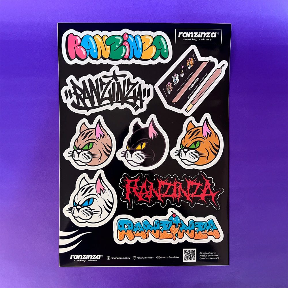 Cartela de Adesivos (Sticker) 01 - Ranzinza