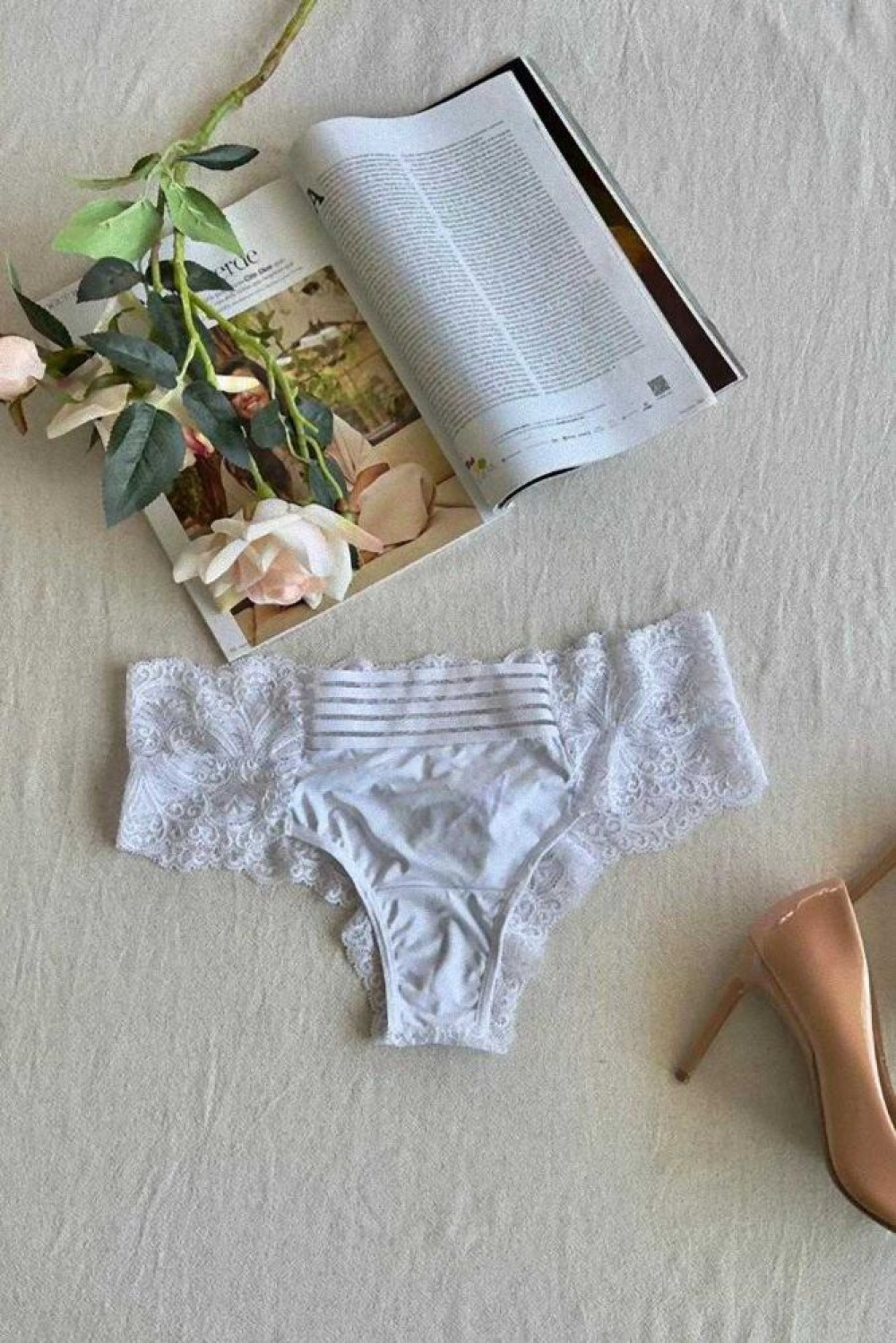 CALCINHA AMANDA- PLUS SIZE FIO DUPLO DE MICROFIBRA COM RENDA Ref.: 551 ...