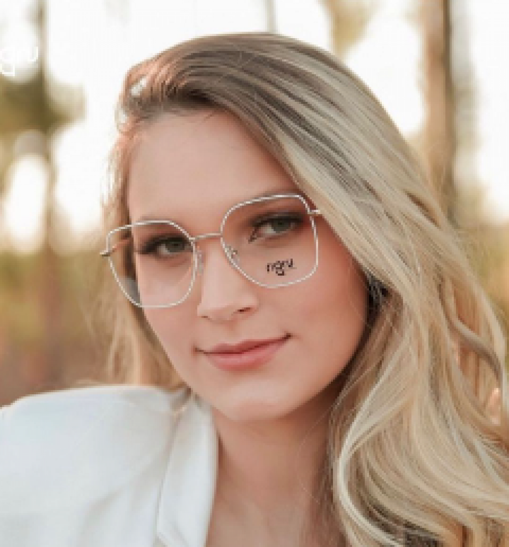 Armação Quadrada Branca Aro - Relootica