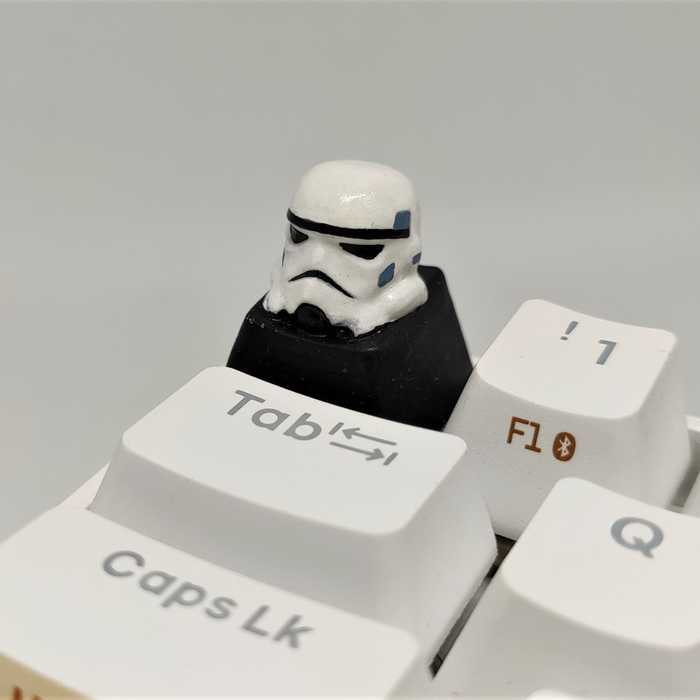 Keycap Tecla Artesanal - Stormtrooper Helmet Star Wars - Rey 3D