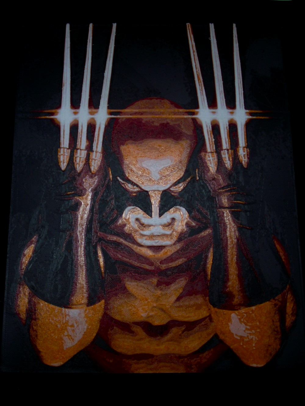 Quadro Hueforge Wolverine Clássico | Arte 3D em Filamento | Decoração ...