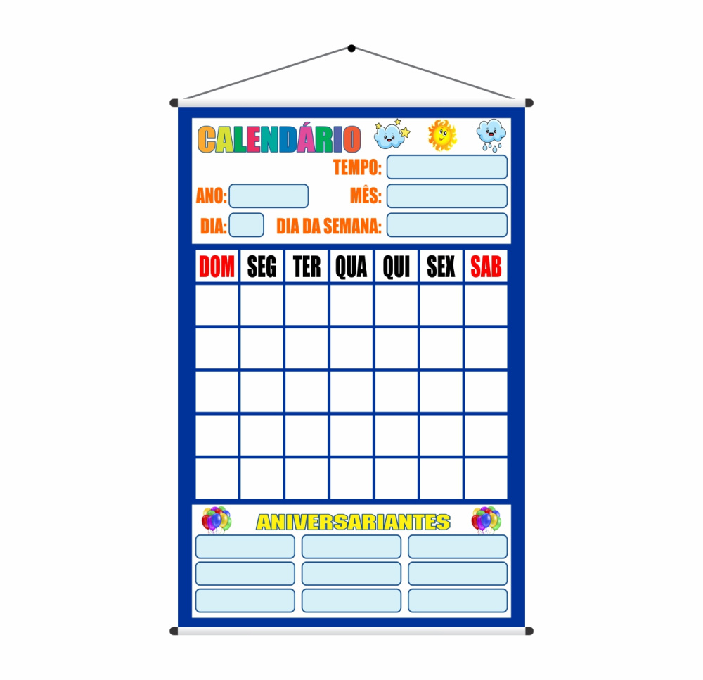Banner Calendario - 60x90cm - Banner Impresso - Banner Escolar - Banner ...