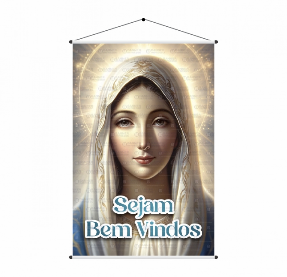 Banner Maria Mãe de Jesus, Sejam Bem Vindos, mod001 - Banner Impresso ...