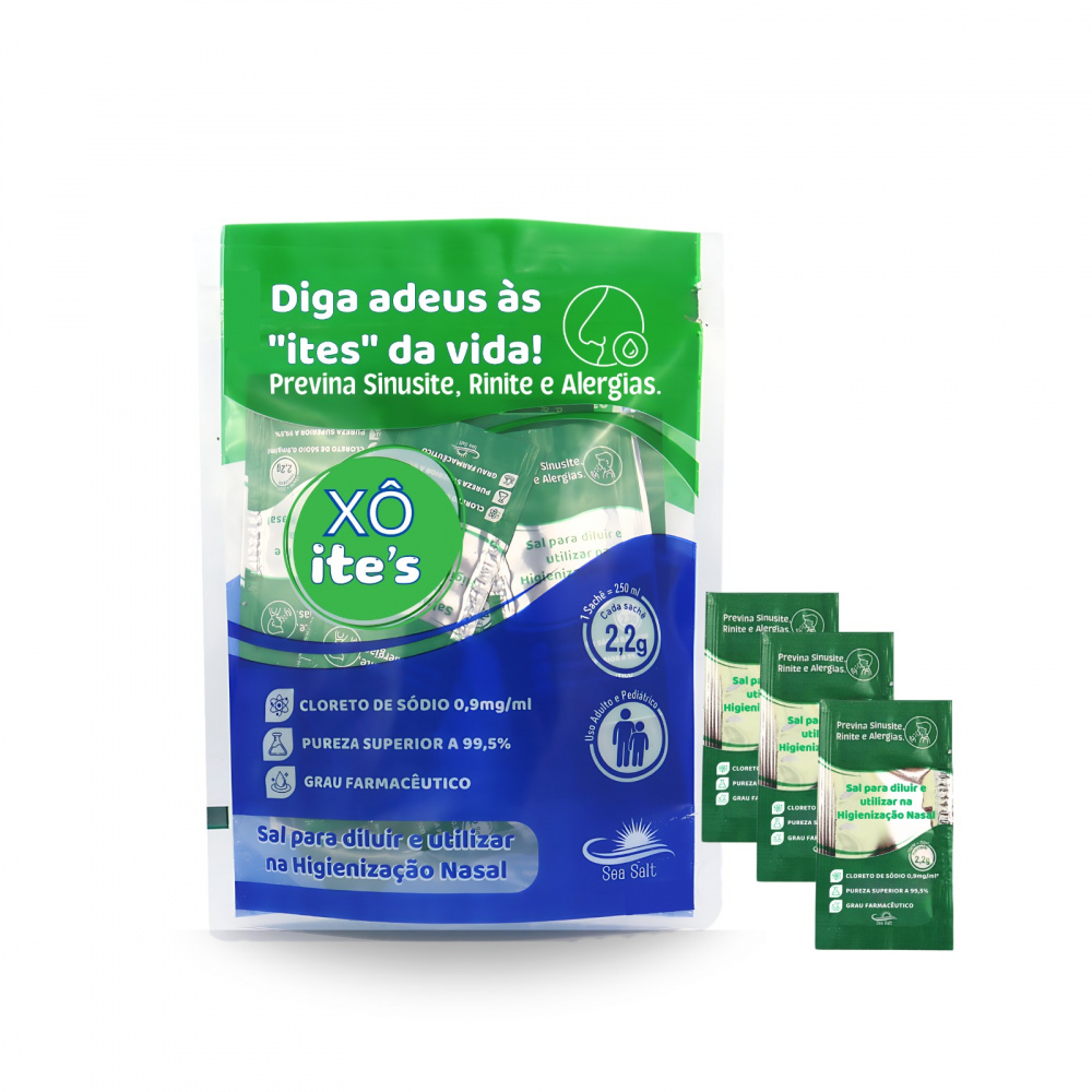 Sal Lavagem Nasal Sem Iodo Xô Ites Com 120 Sachês - Sea Salt Brasil