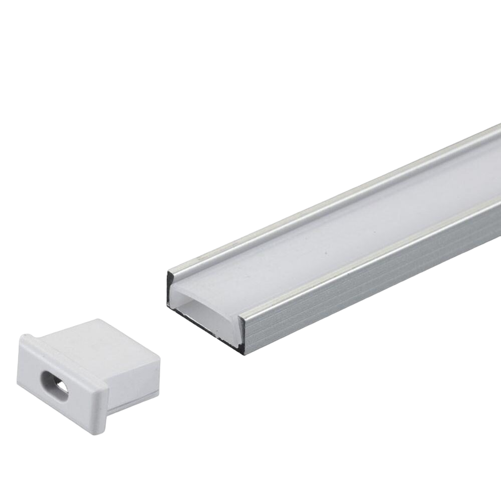 Calha Perfil Alumínio para Led 2 Metros Sobrepor - Sete Eletrônica