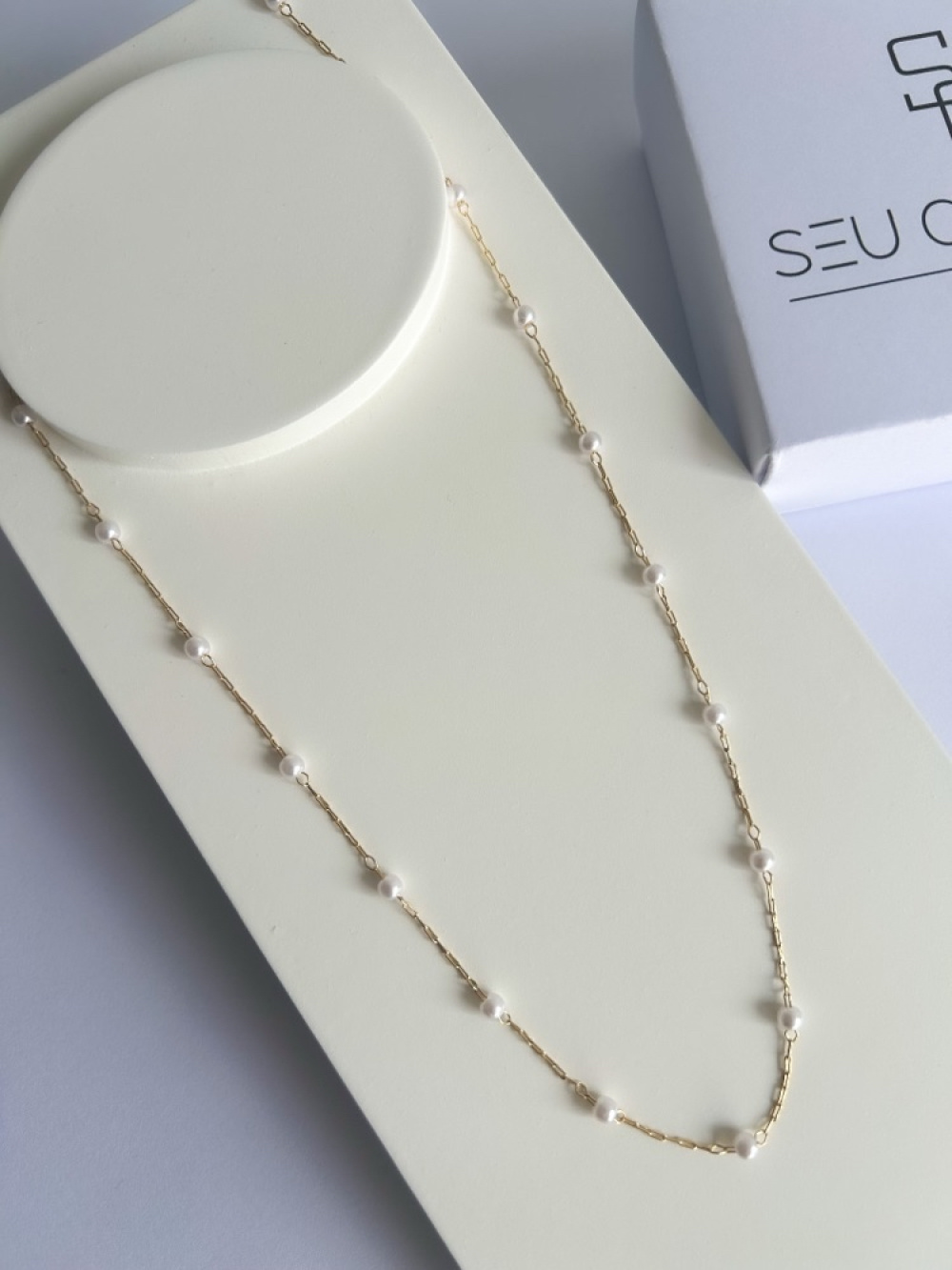 Colar longo mini pérolas - Seu Conceito Acessórios