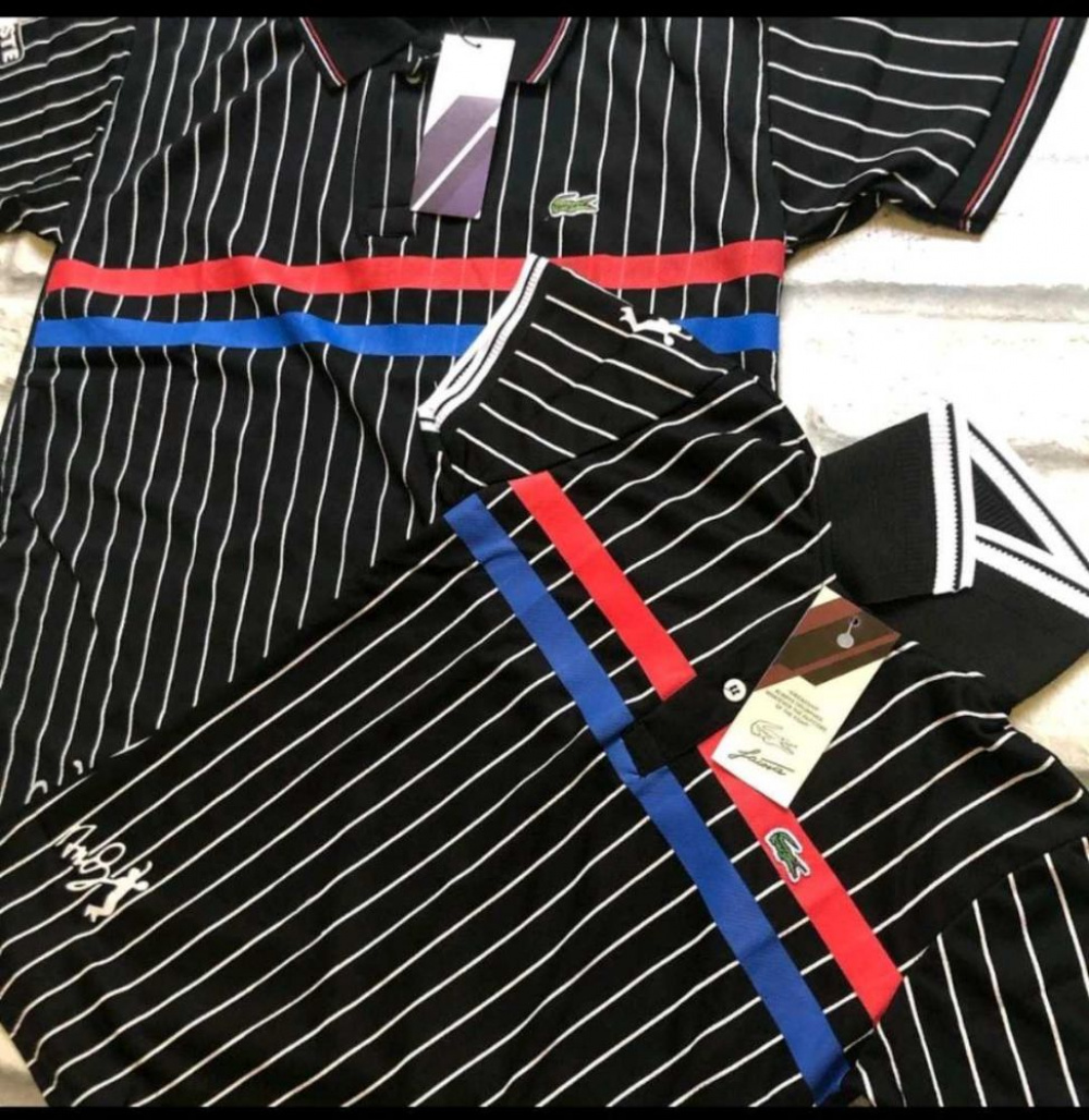 Kit Casal Polo Listrado Modelo Andy Roddick - PRETO - NexStore - Moda ...