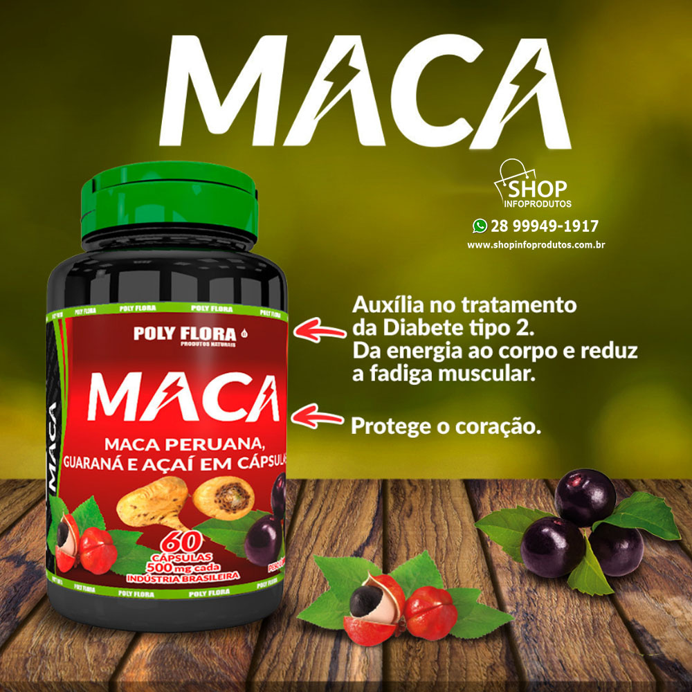 Maca Peruana 500mg 60 Cápsulas - Shop Infoprodutos