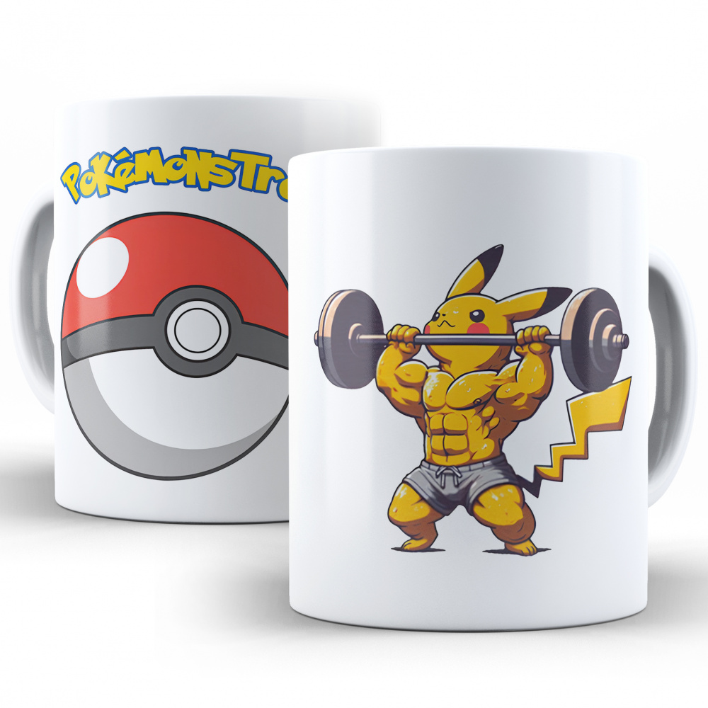 Caneca Pokémonstro Pikachu Maromba Pokémon / Musculação Academia ...
