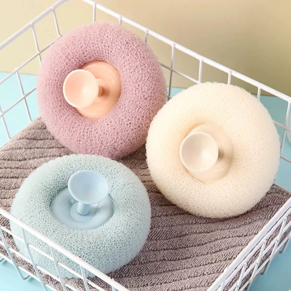 Esponja de Banho BubbleSoft com Ventosa - Silvia Segredos de Beleza
