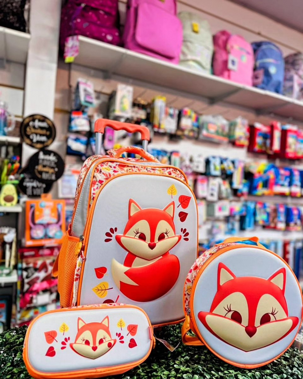 Kit Mochila Infantil Raposa Lancheira Estojo Escolar Rodinha - Smart ...