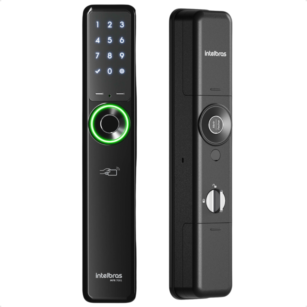 Fechadura Eletrônica Intelbras MFR 7001 Preta - Smart Magenta