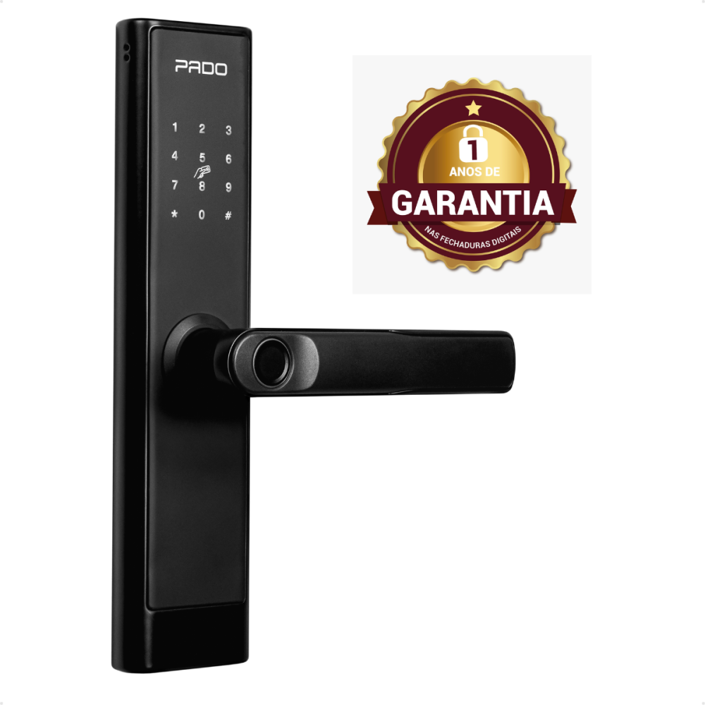 Fechadura Digital Pado FDE-250 Wi-Fi com Senha, App e Chave - Smart Magenta