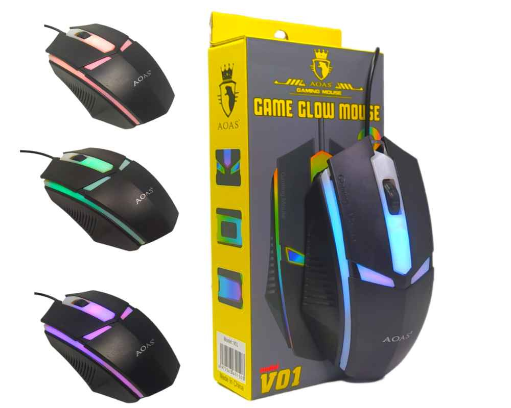 Mouse Gamer Glow RGB USB LED OAS-V01 - FlashXpress