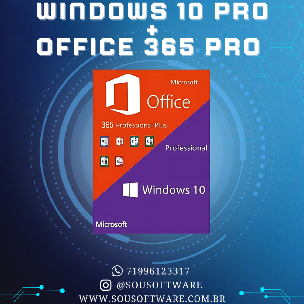 Windows 10 PRO + Office 365 PROFESSIONAL PLUS - SouSoftware • Licenças ...