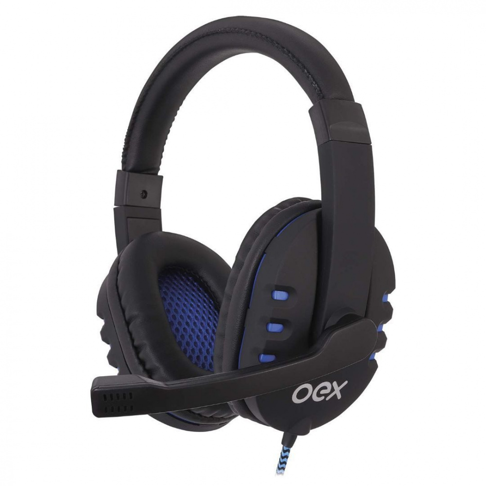 Headset Gamer Usb Bit Alta Definição Preto/Azul Hs206 Oex - Staccato Office