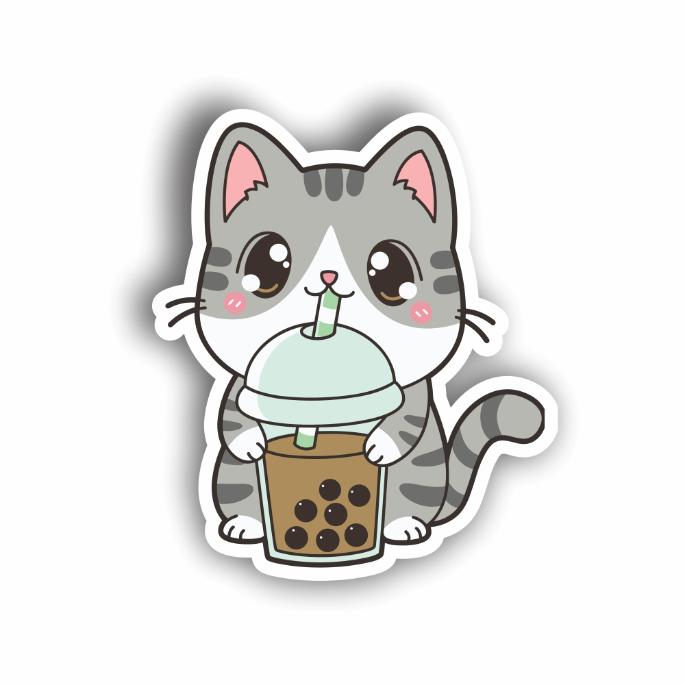 GATINHO CINZA - GATOS - STICKER BOSS