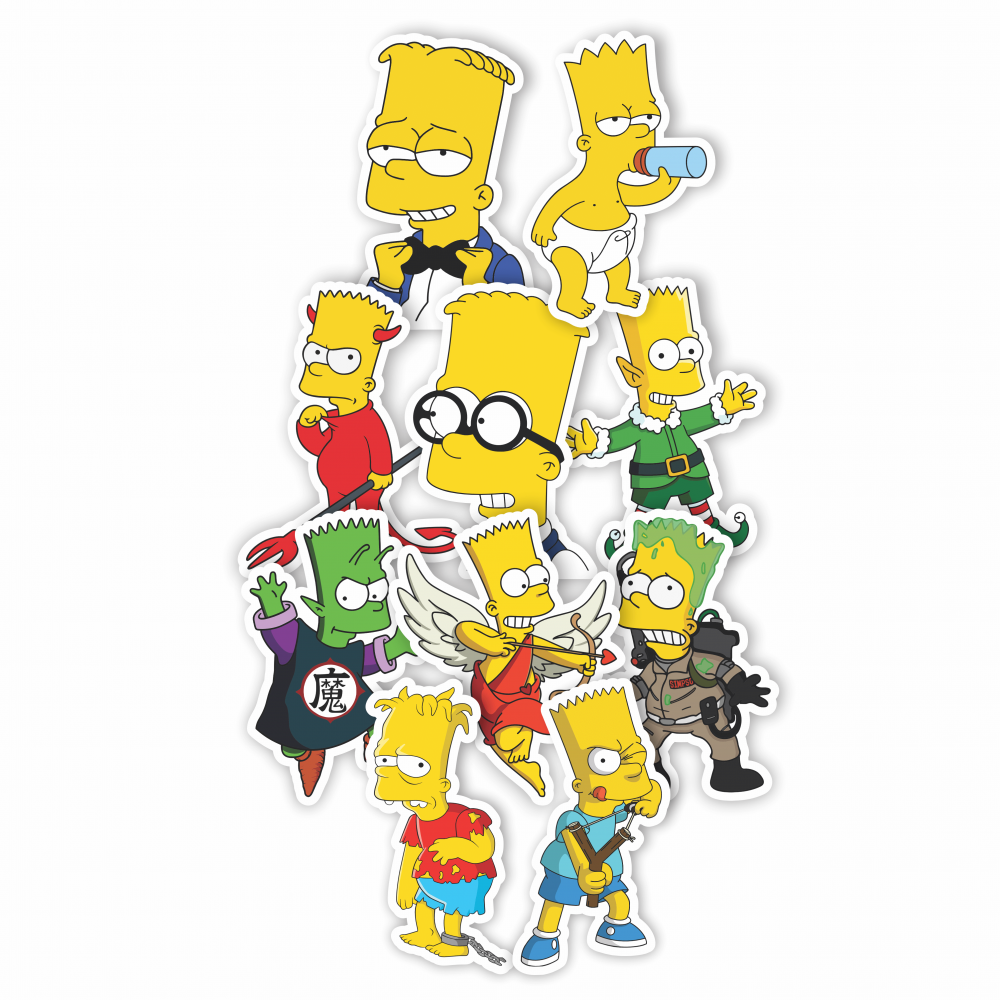PACK BART - 10 STICKERS #3 - LAMINAÇÃO - STICKER BOSS