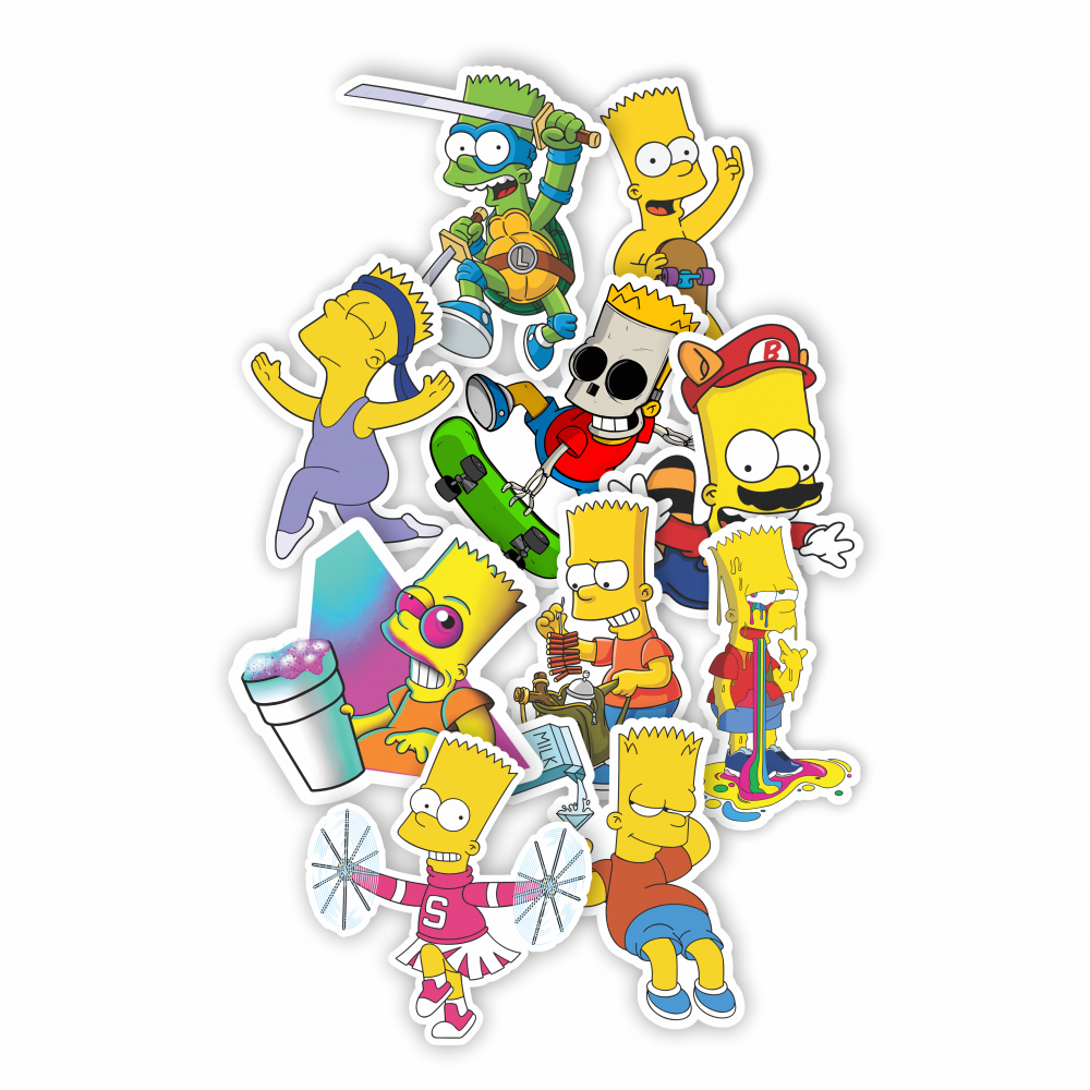 PACK BART - 10 STICKERS #5 - LAMINAÇÃO - STICKER BOSS