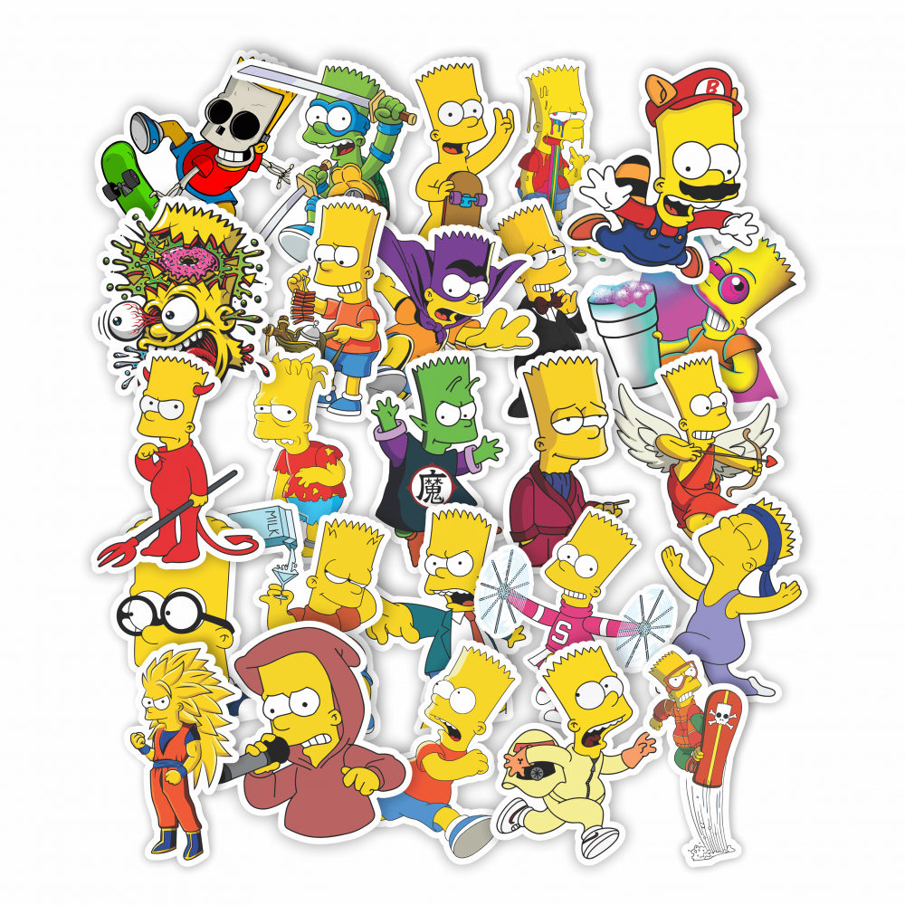 PACK BART - 25 STICKERS #2 - LAMINAÇÃO - STICKER BOSS