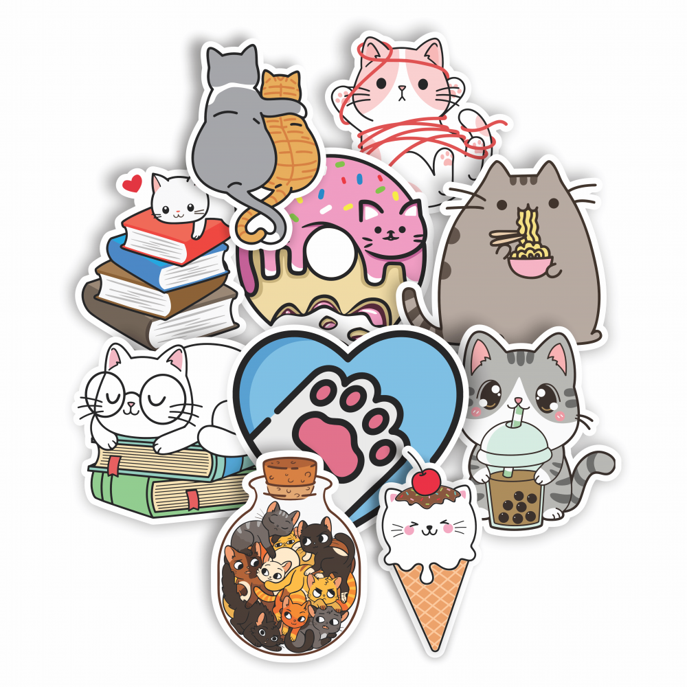 PACK GATOS - 10 STICKERS #3 - LAMINAÇÃO - STICKER BOSS