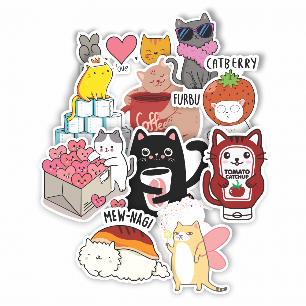 PACK GATOS - 10 STICKERS #4 - LAMINAÇÃO - STICKER BOSS