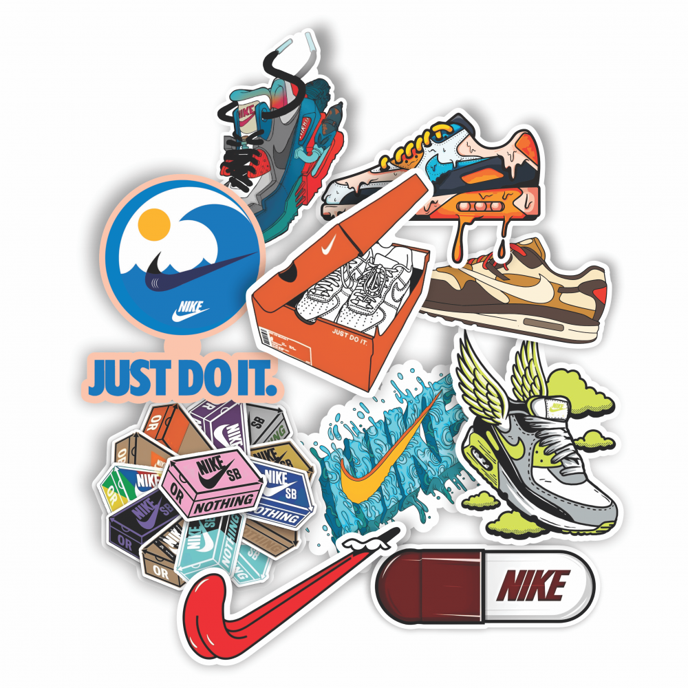 PACK NIKE - 10 STICKERS #3 - LAMINAÇÃO - STICKER BOSS