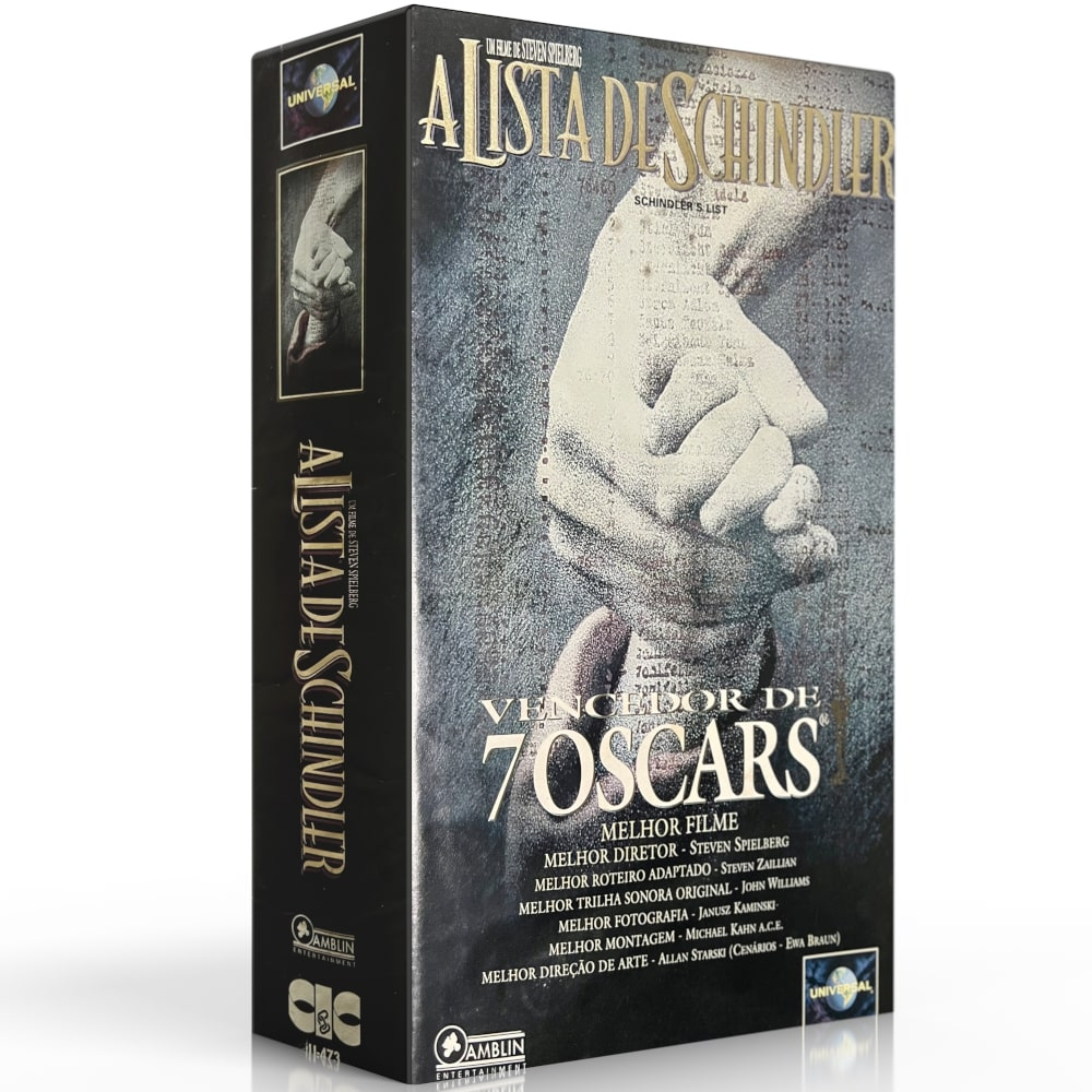 Fita VHS Duplo Um Filme de STEVEN SPIELBERG A Lista de Schindler ... Fita VHS Duplo Um Filme de STEVEN SPIELBERG A Lista de Schindler ...