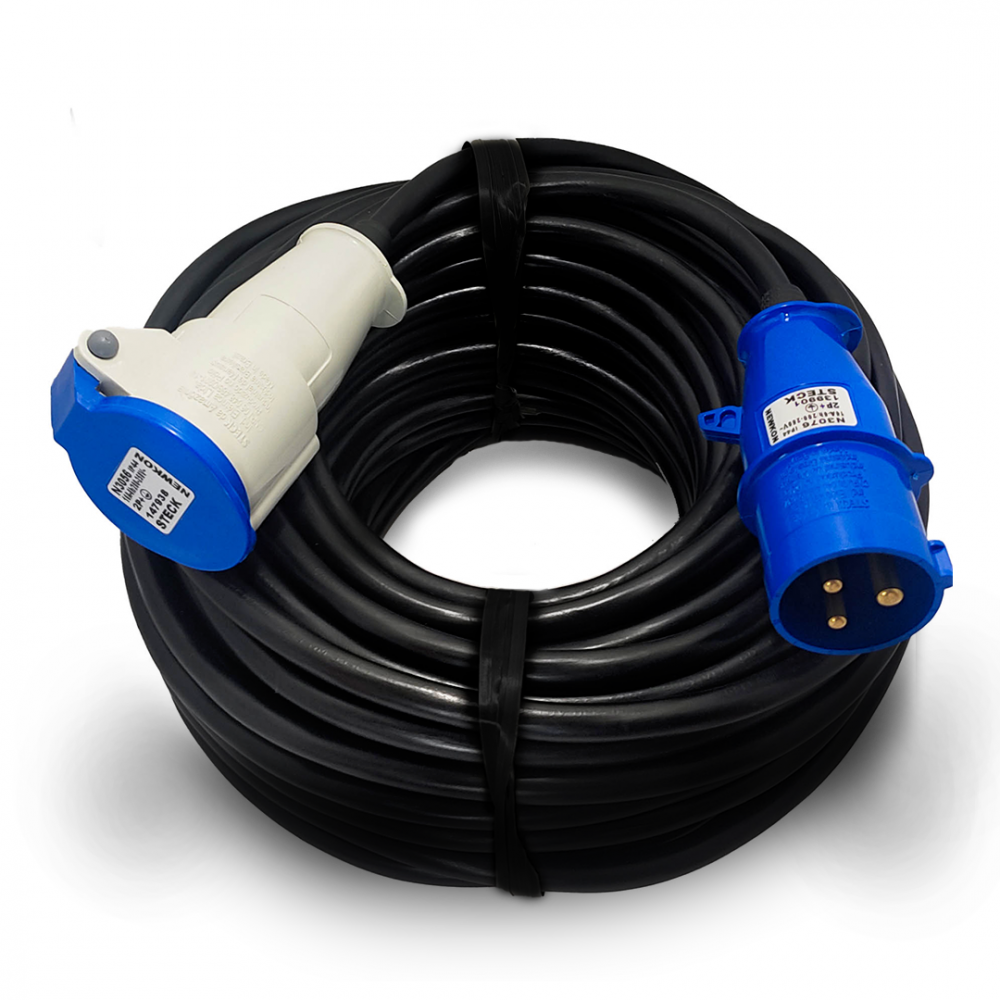 Extensão Industrial 10 Metros 2P+T 16A Steck Cabo PP 3x2,50mm² Sulbel ...