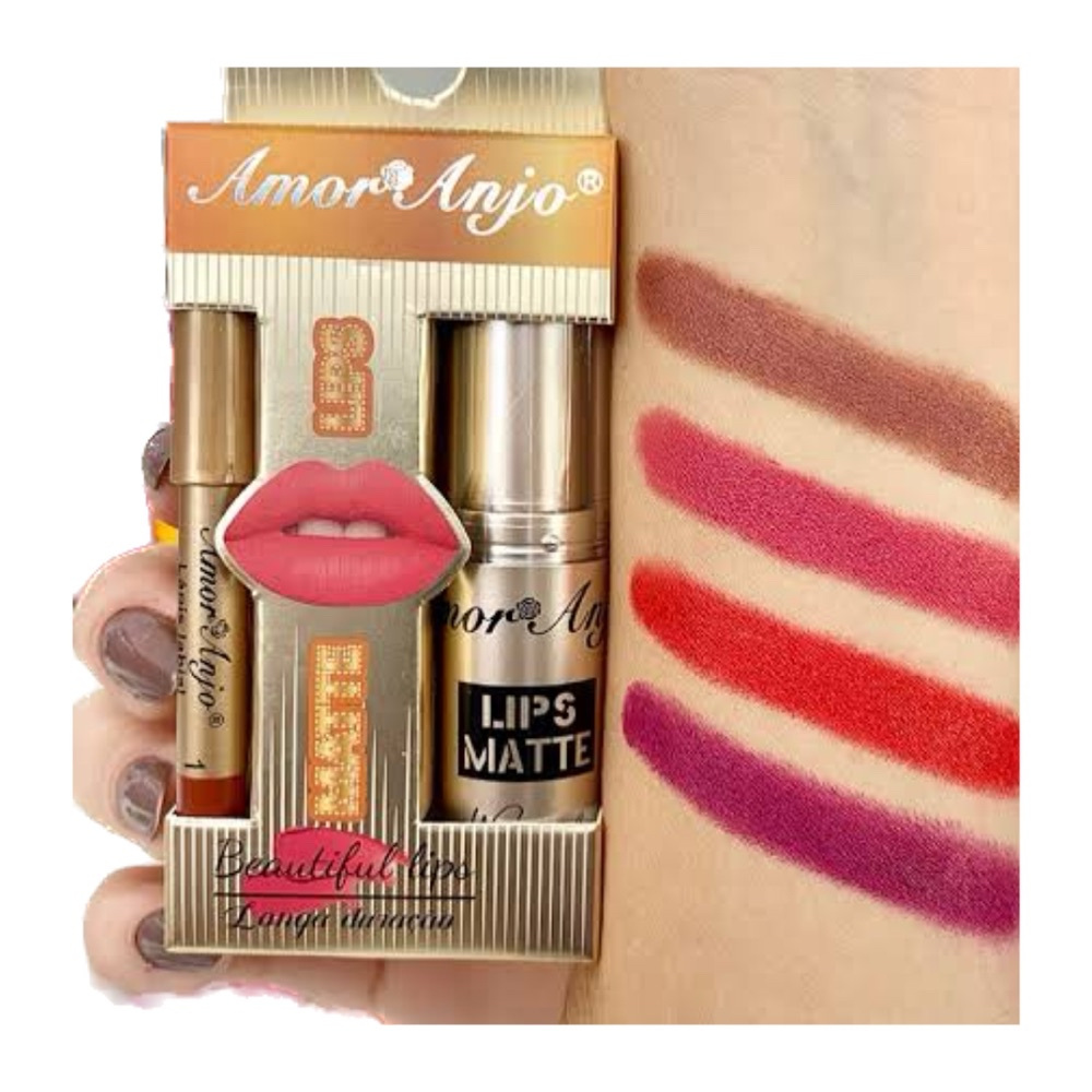 Lápis e Batom 2 em 1 Matte Lips - Amor Anjo - Talinda Make Up