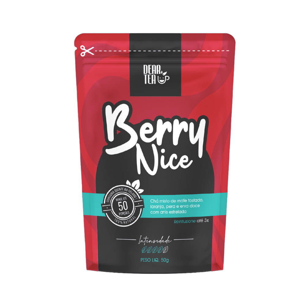 Chá Premium Berry Nice 50 g marca Dear Tea, Entrega Todo o Brasil! - Tarja Verde