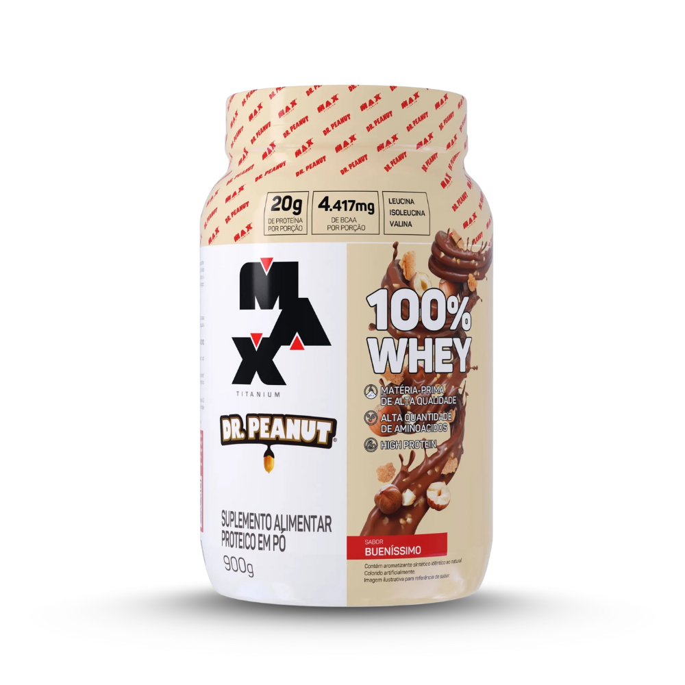 Whey Protein Dr. Peanut 100% Whey Sabor Bueníssimo 900g - Max Titanium ...