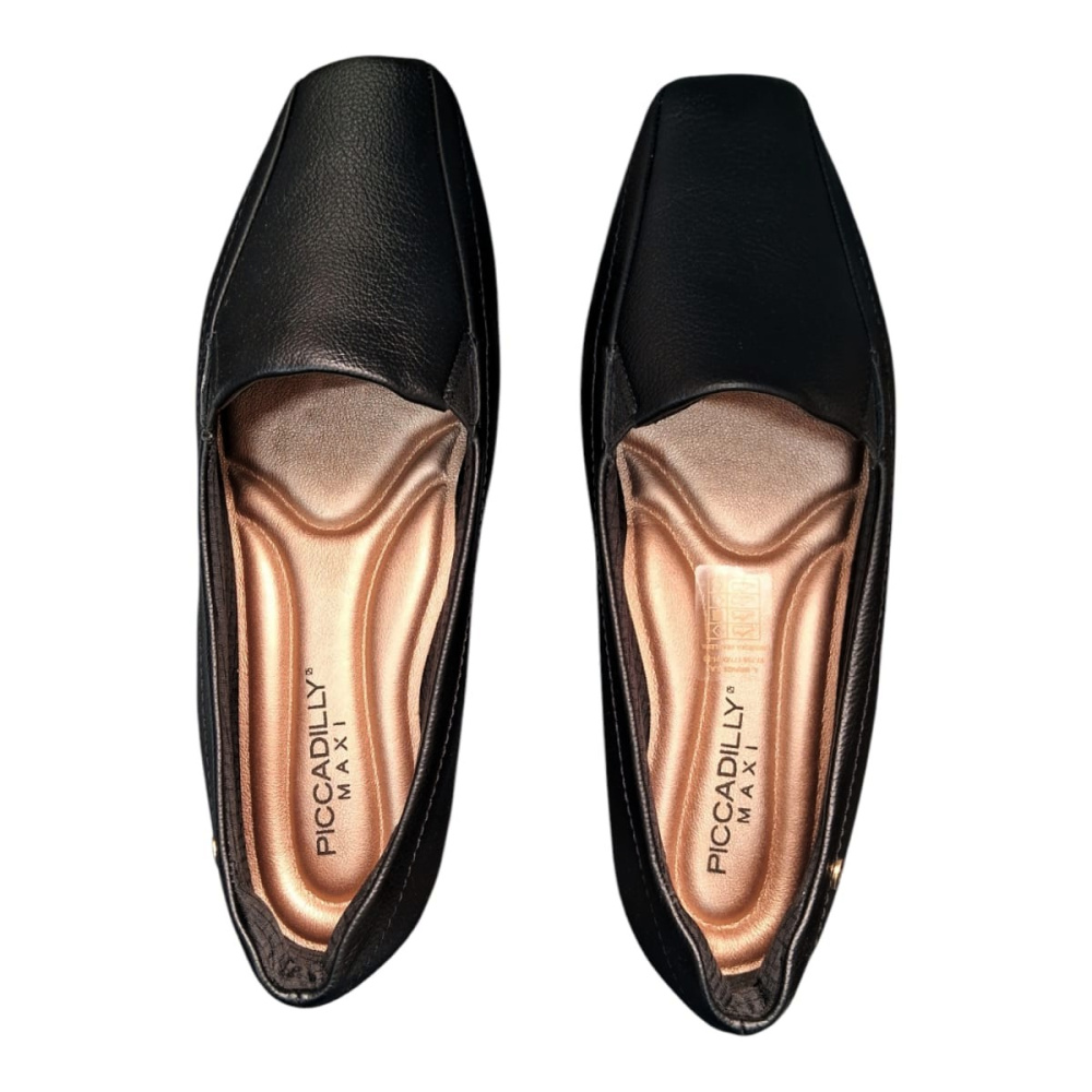 Sapatilha Sapato Feminino Piccadilly Maxi Salto Baixo Preto - TAUIL MIX