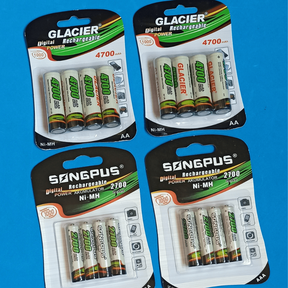 Pilhas recarregáveis AA e AAA embalagem com 4 unidades. - Tech Tudo Campina