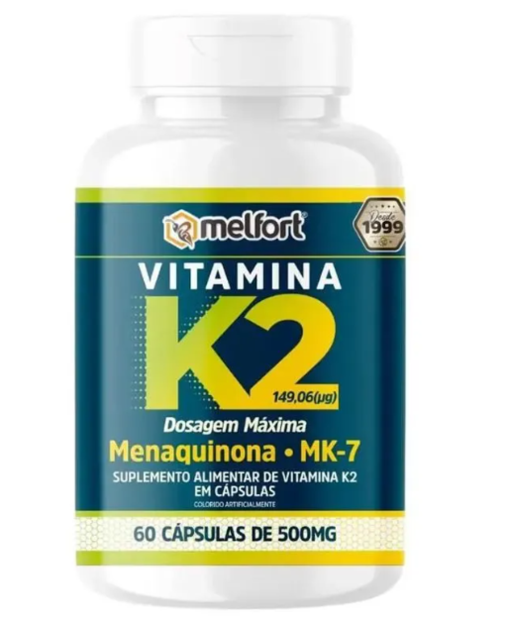 Vitamina K2 (500mg) Menaquinona MK-7 60 Cápsulas - Terra Nature