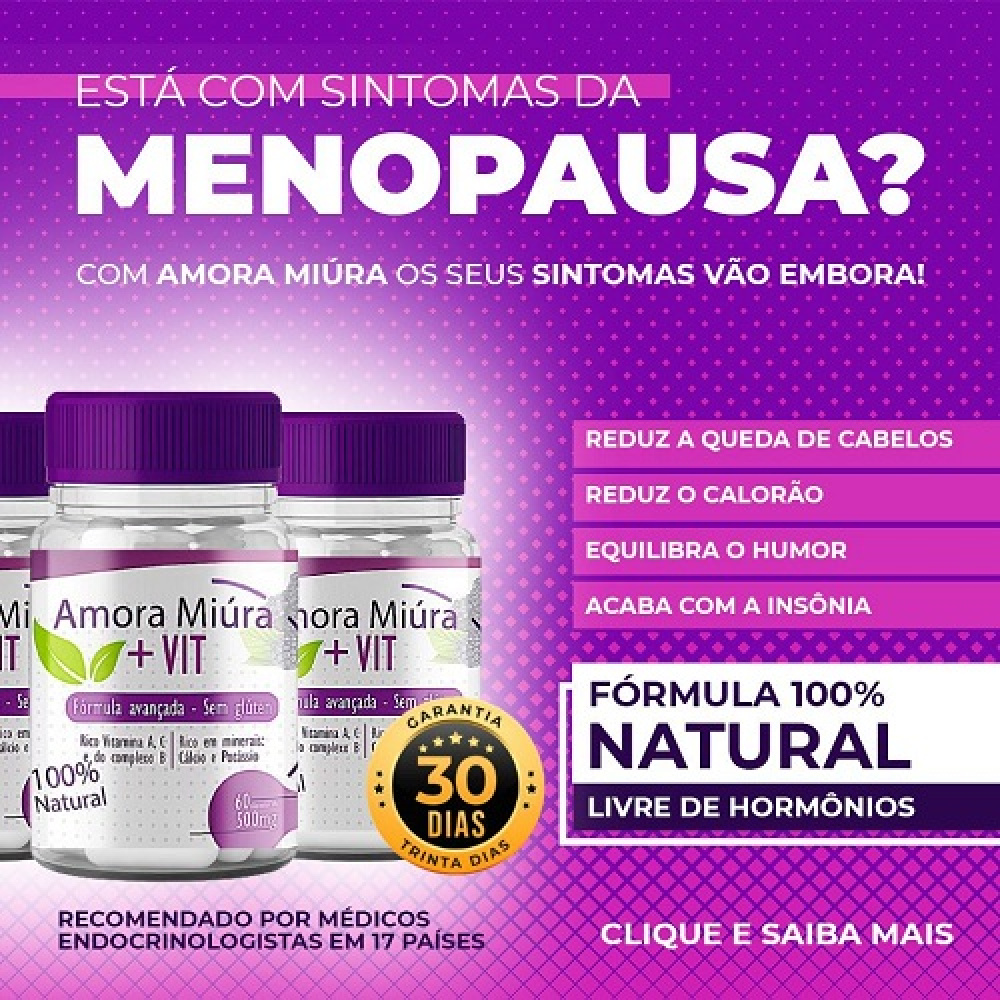 AMORA MIÚRA + VIT - Controle da Menopausa - TOP LOJA CASUAL